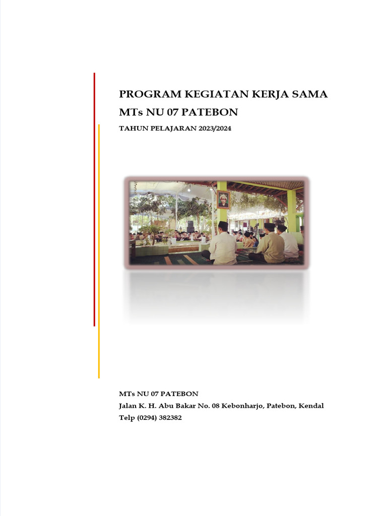 Program Kerja Sama MTs NU 07 Patebon | PDF