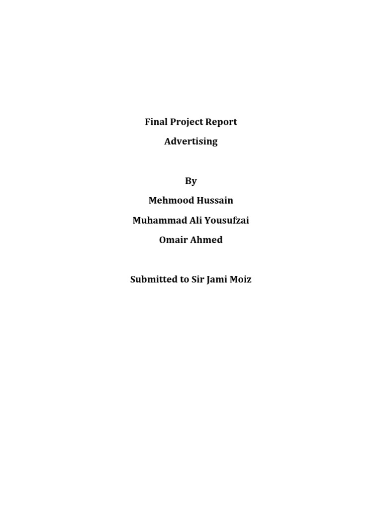 Final Project Report - Advertising | PDF | Advertising | Television ...