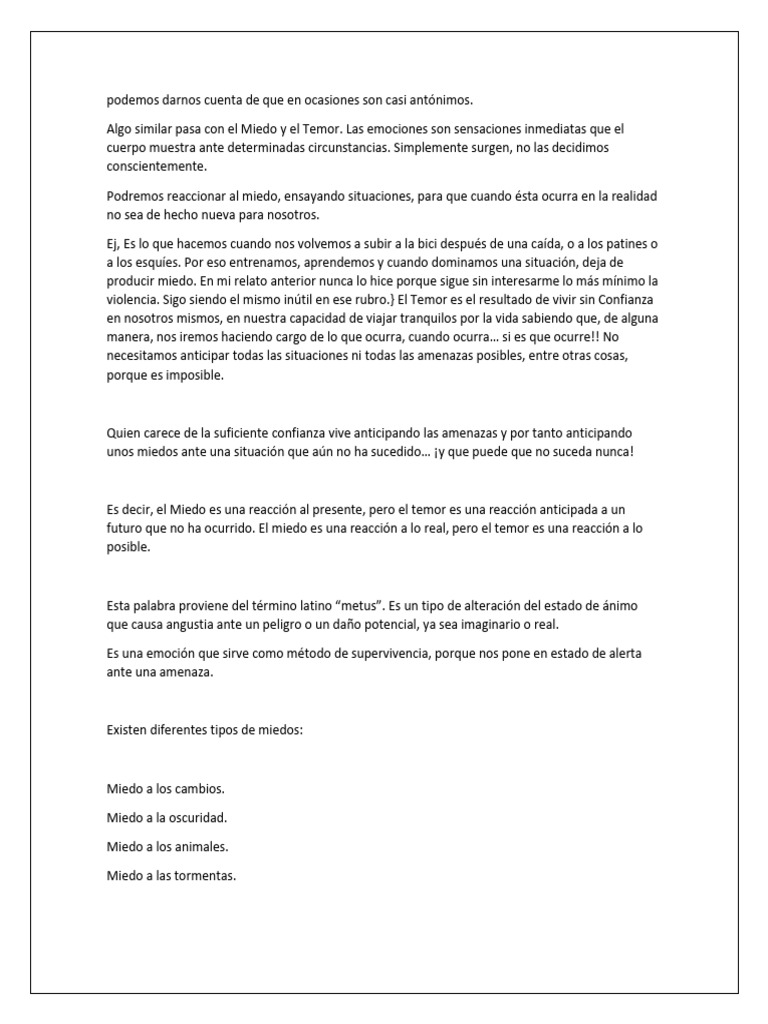 Miedo y Temor: Diferencias Clave | PDF | Temor | Jesús