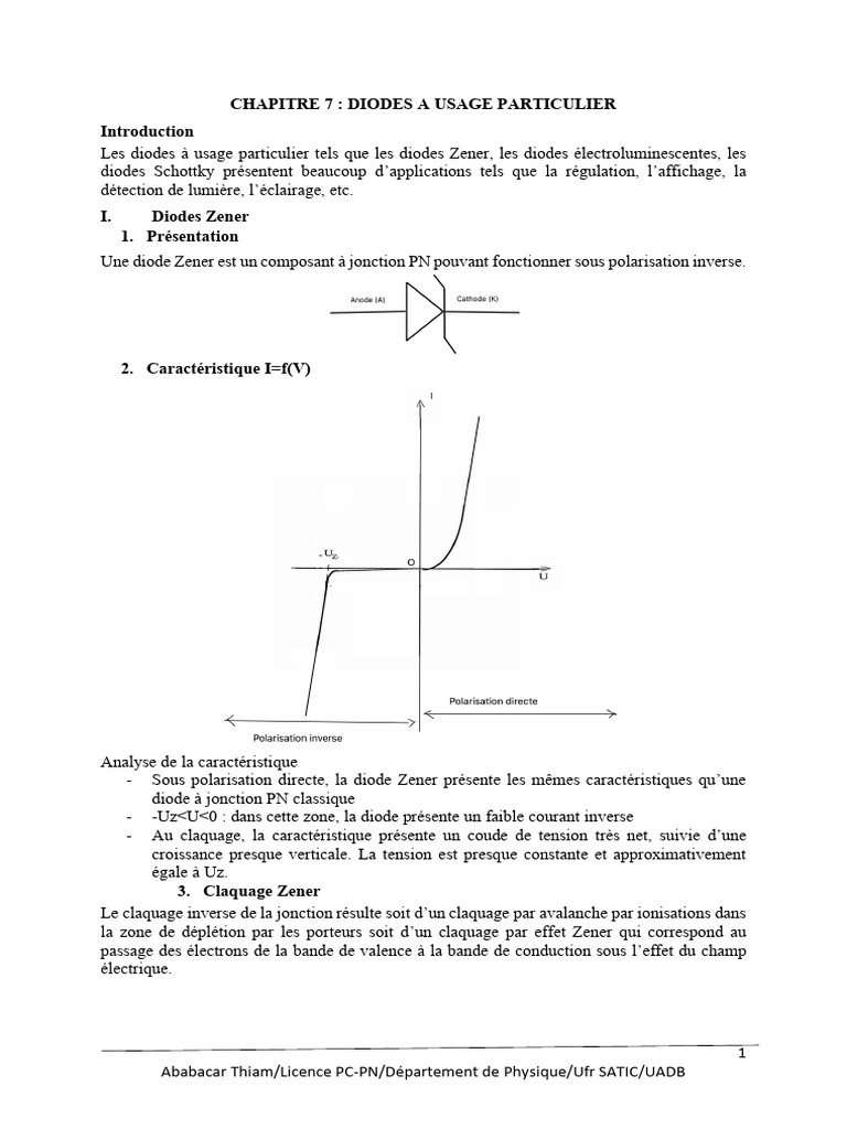 Diodes à Usage Particulier en Physique | PDF | Diode | Ingénierie ...