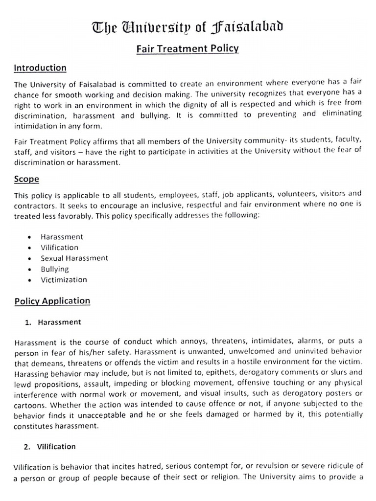 Fair Treatment Policy - 1-Converted (3) - 1636184578 | PDF