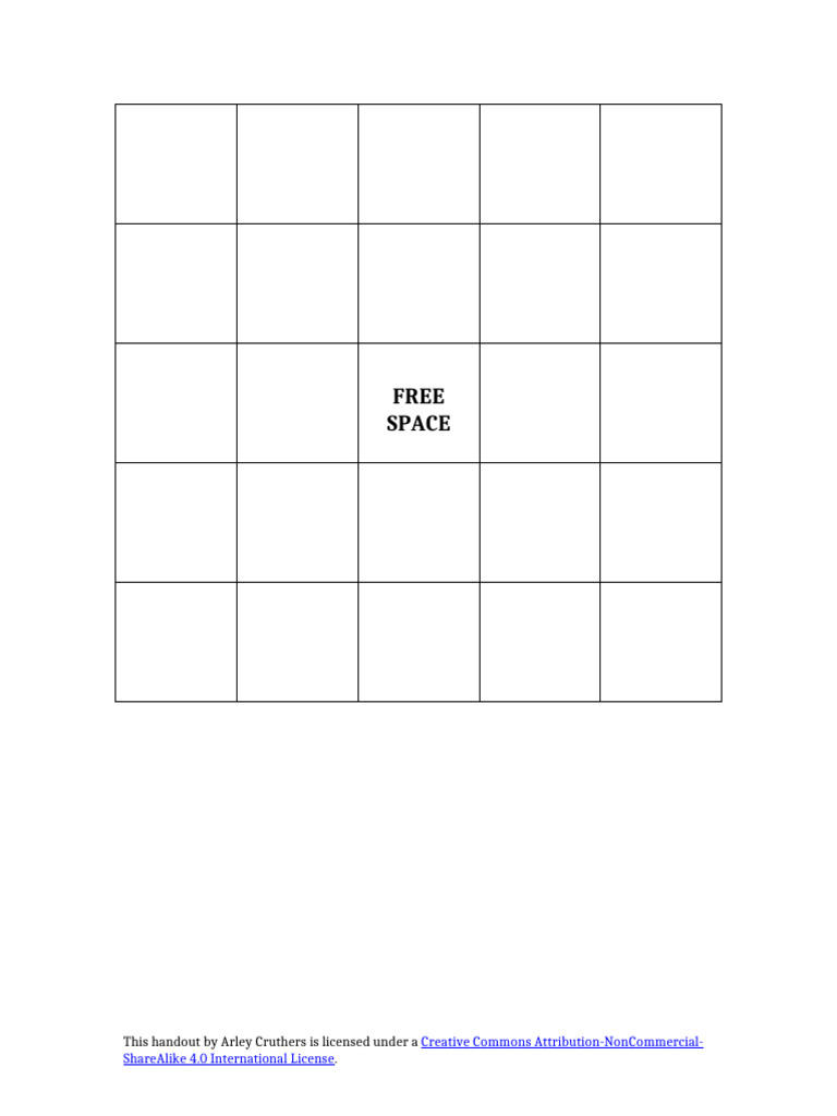 Open Ended Question Bingo Handout in Word | PDF