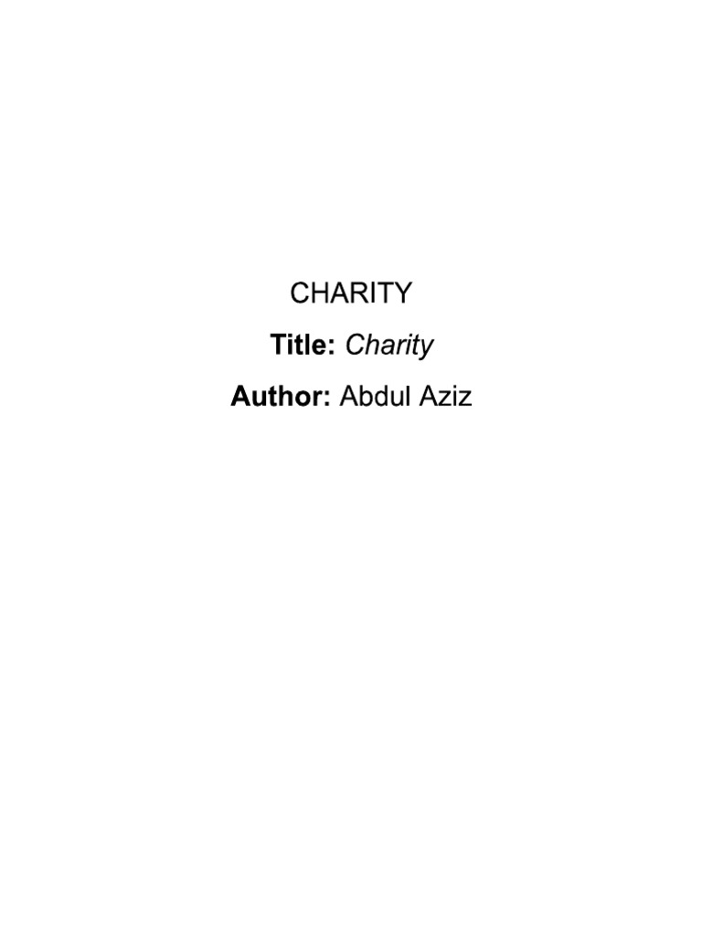 Charity | PDF