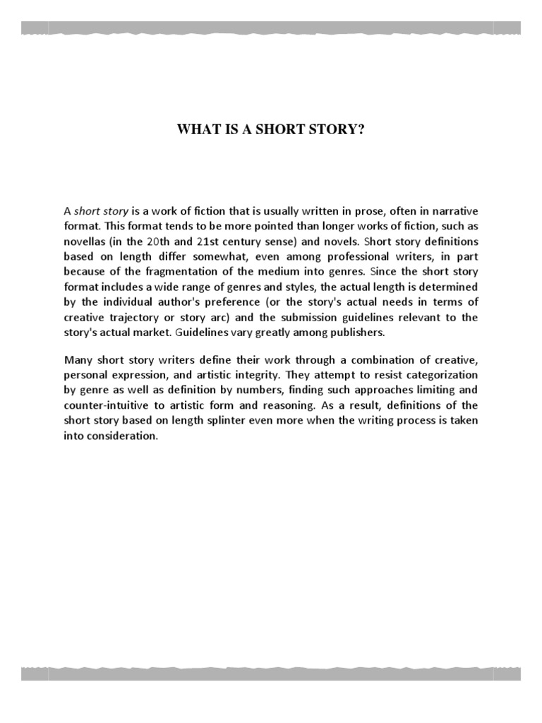 Understanding Short Story Definition | PDF | Poetry | Genre