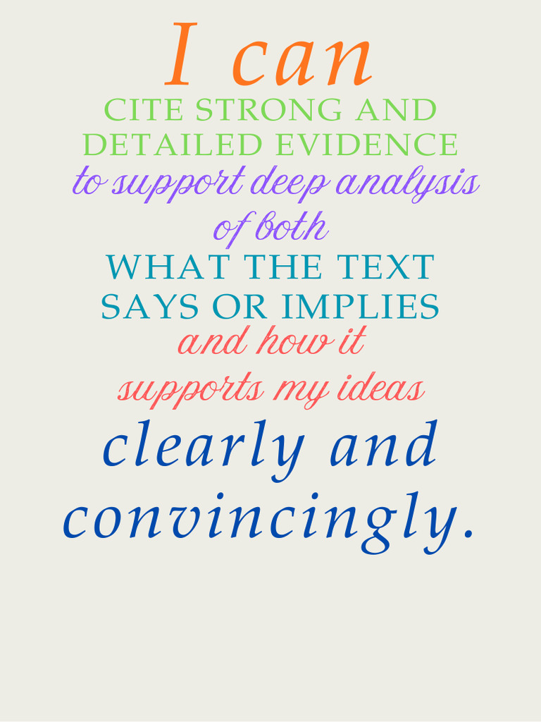 Cite Evidence I Can Statements | PDF
