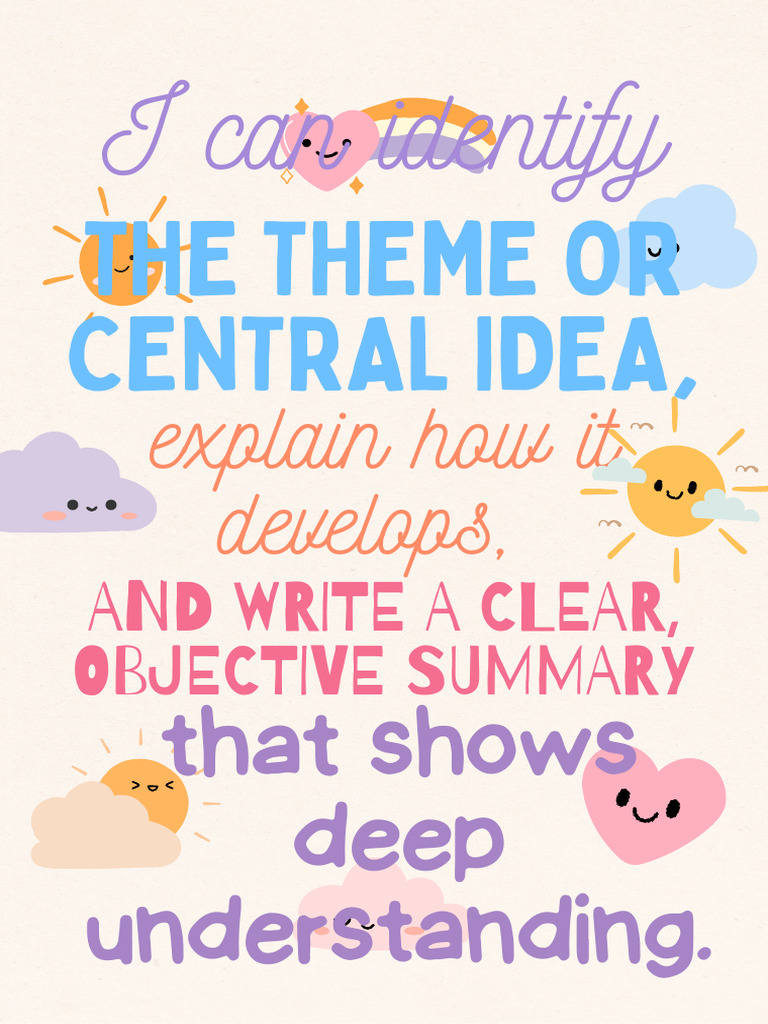 Theme and Central Idea I Can Stataements | PDF