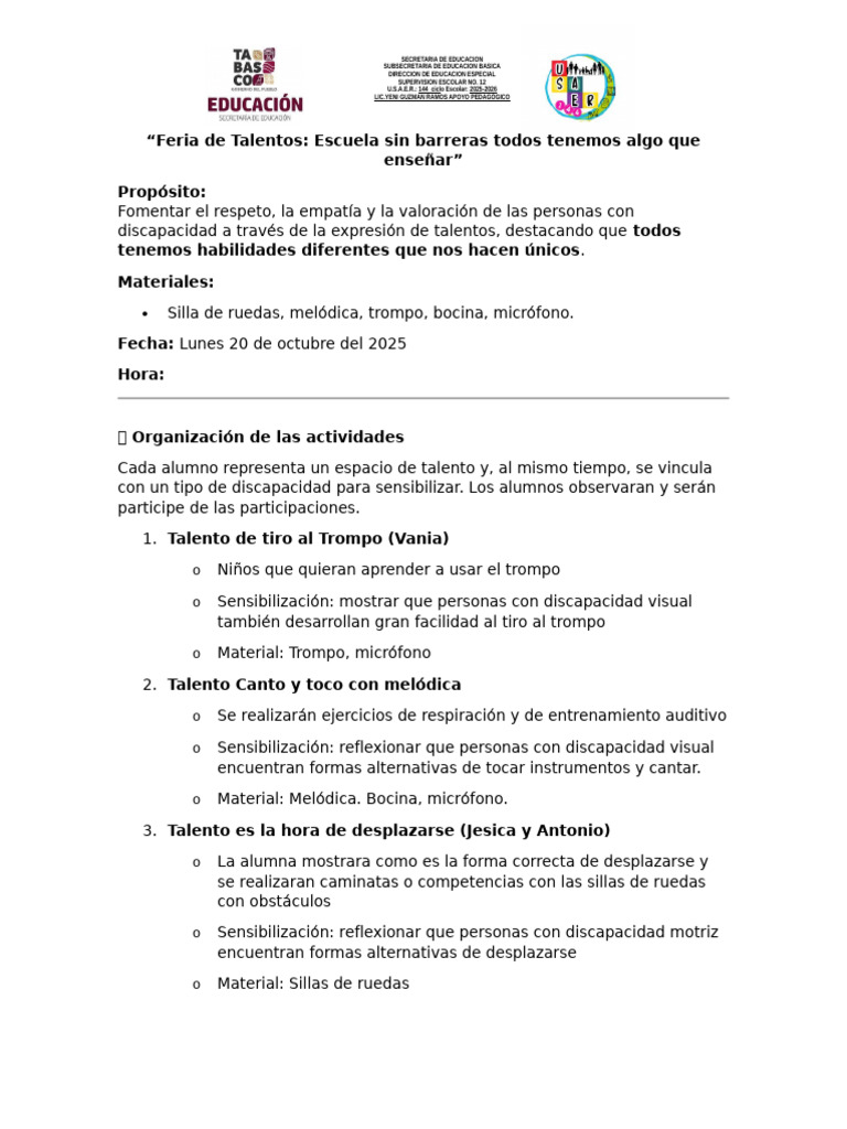 Feria de Talentos | PDF | Aprendizaje