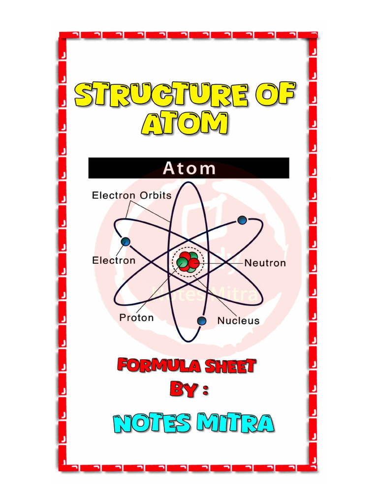 Structure of Atom Formula Sheet | PDF