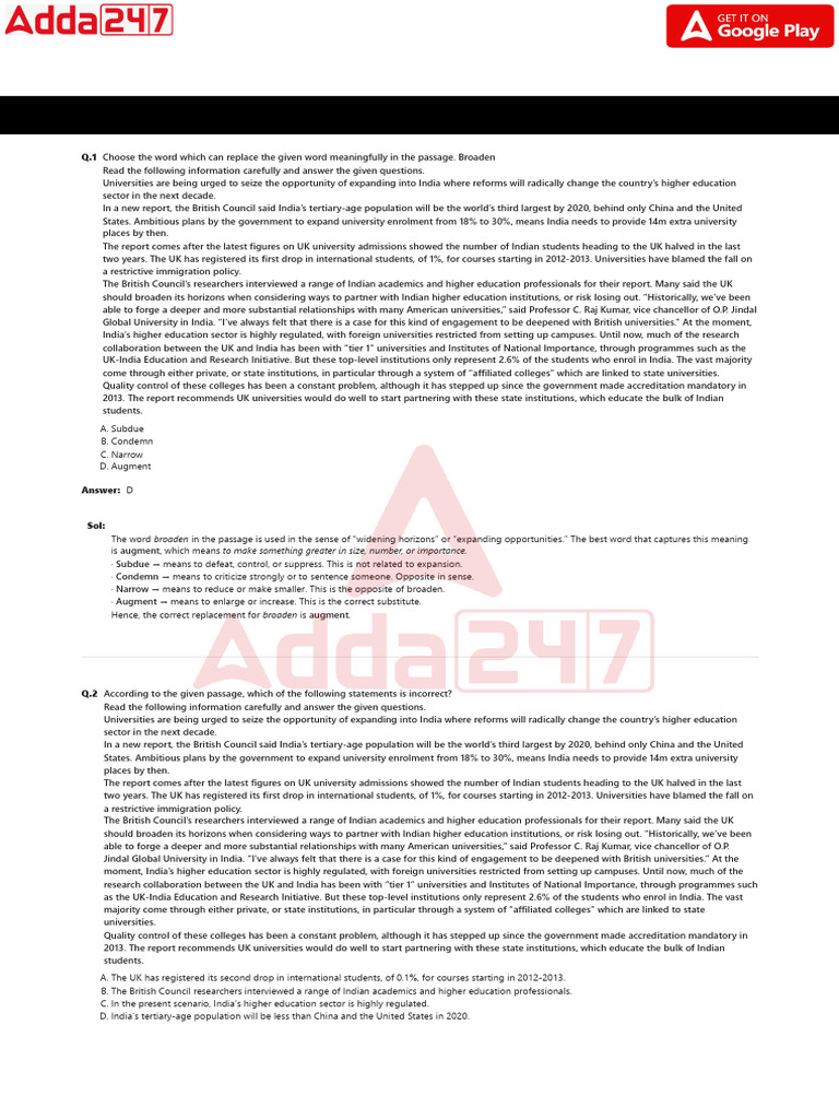 Ssc Chsl 202502 Hindi Sol. | PDF | Linguistics | Semantics