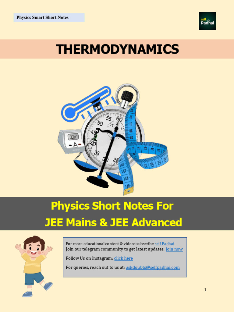 Thermodynamics Notes for JEE Mains | PDF | Physical Phenomena | Applied ...