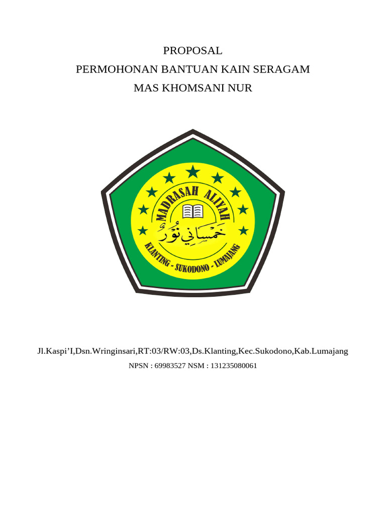 Sampul PROPOSAL Seragam | PDF