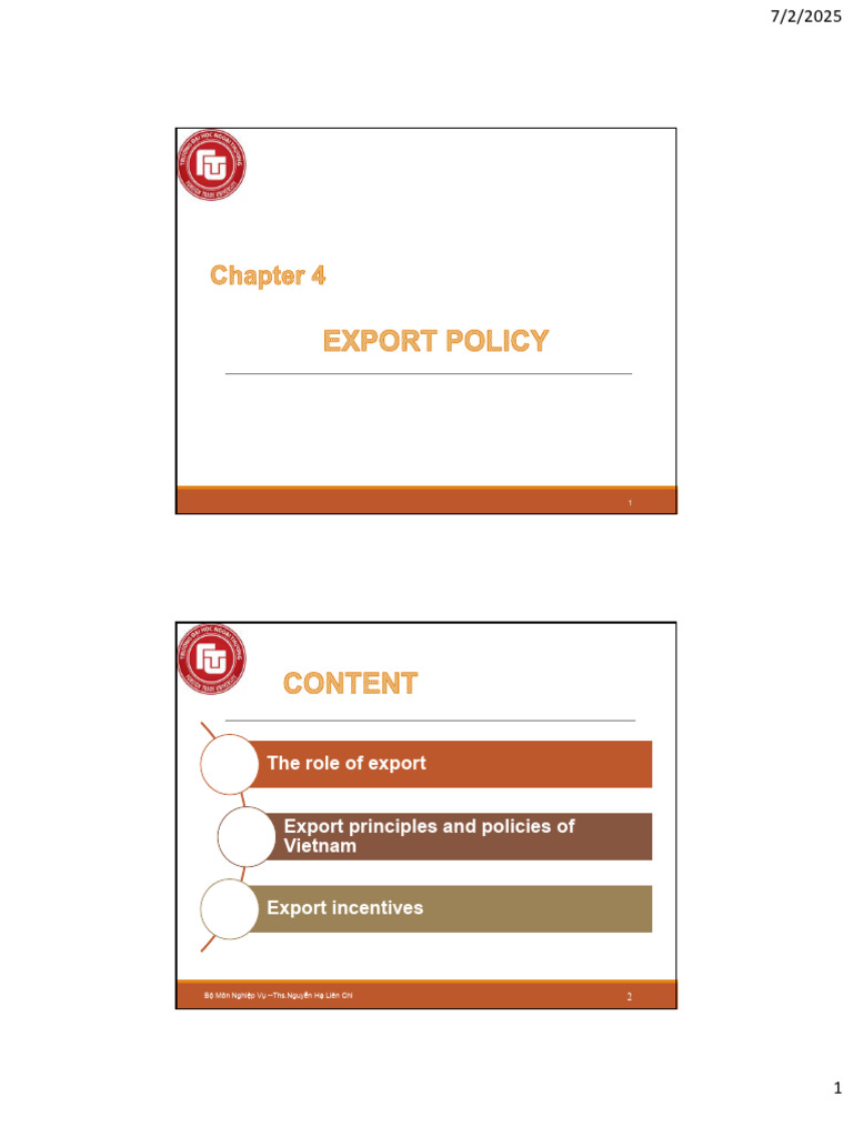 ITP - Chapter 4 - 2025 | PDF | Exports | Subsidy
