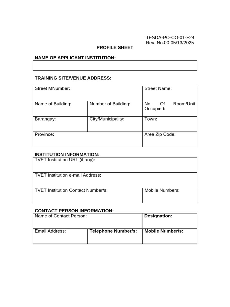 f24 Profile Sheet | PDF