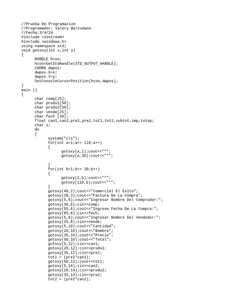 C++ Invoice Program Example | PDF