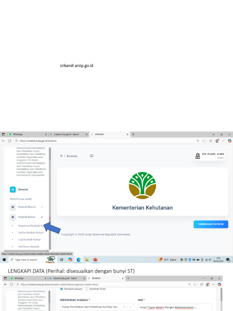Cara Input Data Di Srikandi | PDF