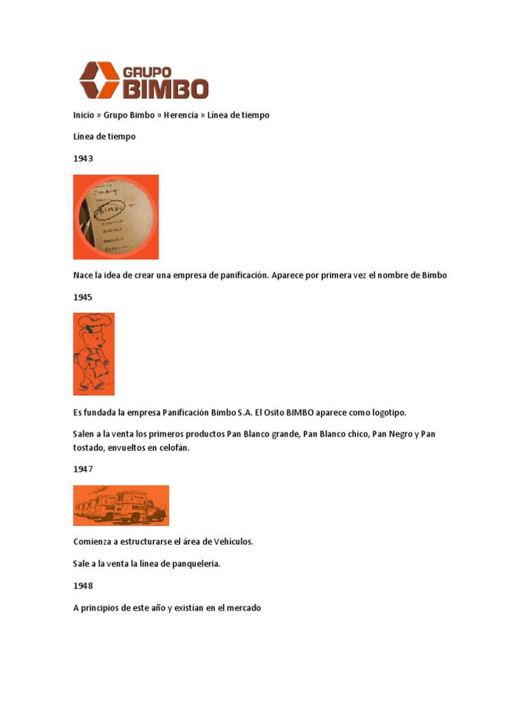 Historia y evolución de Grupo Bimbo | PDF | Horneando | Alimentos