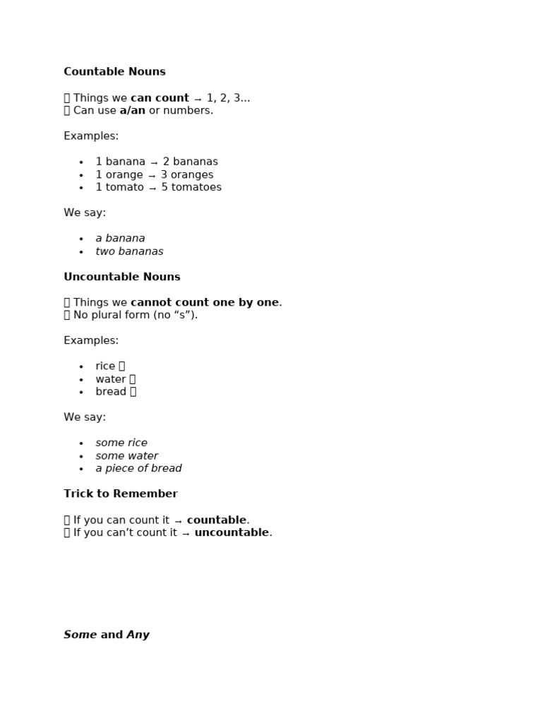Kids2B Unit 8 Countable and Uncountable Some and Any | PDF