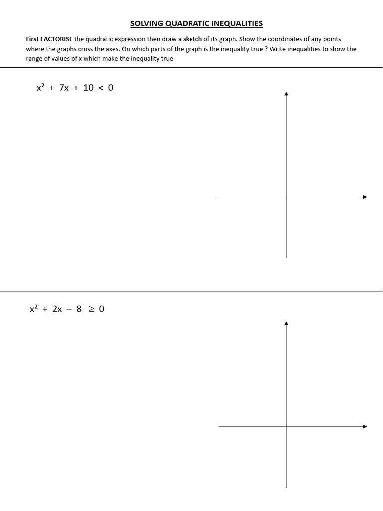 Solving Quadratic Inequalities Guide | PDF
