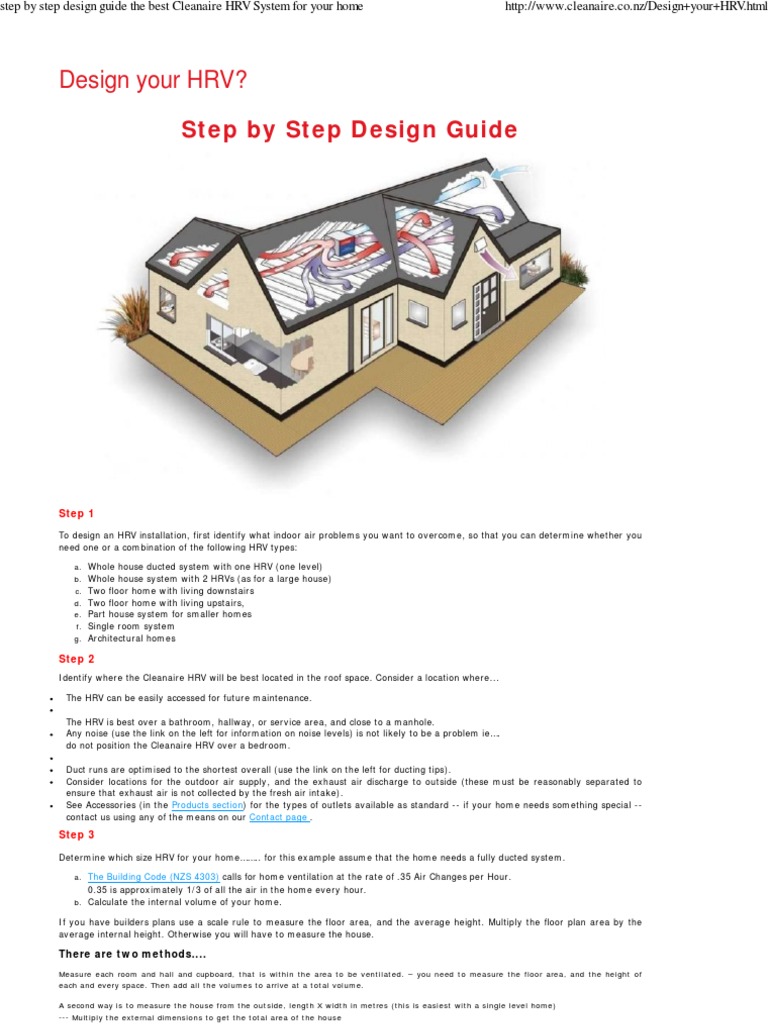 Step by Step Design Guide The Best Cleanaire HRV System For Your Home ...