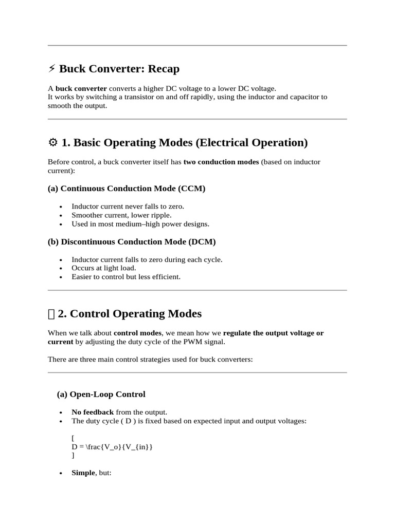 Buck Converter | PDF | Electrical Engineering | Electricity