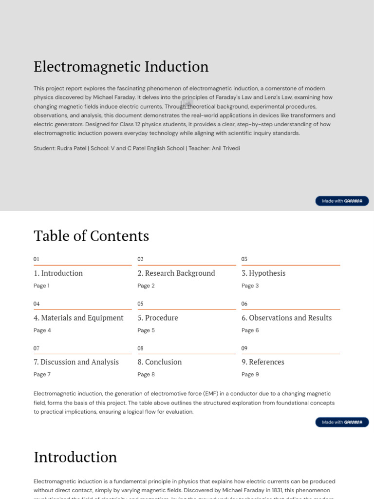 Electromagnetic Induction Explained for Students | PDF ...