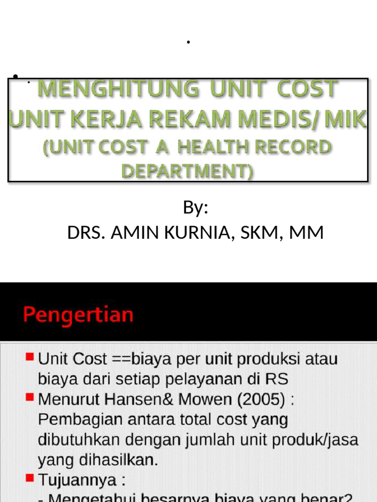 Perencanaan Unit Cost RM 1 | PDF