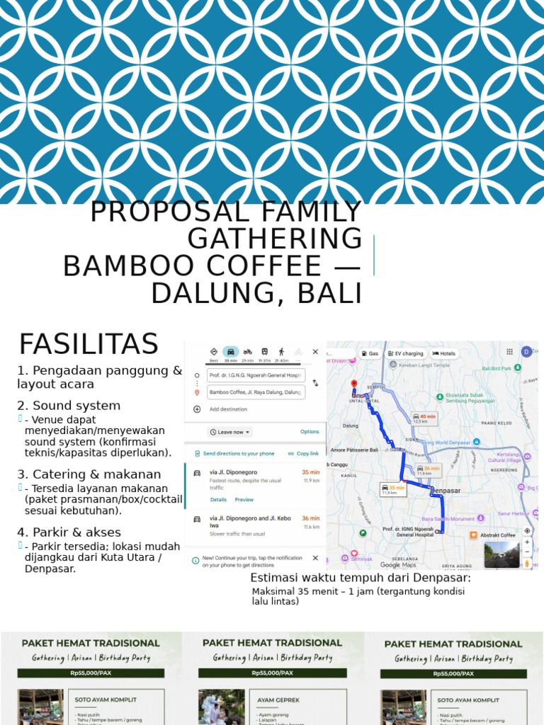 Bamboo Coffee Dalung Family Gathering Proposal | PDF