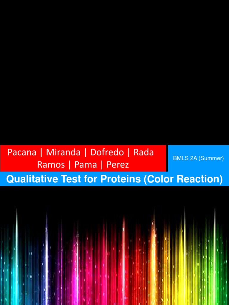Qualitative Protein Analysis: Using Color Tests to Identify Amino Acids ...