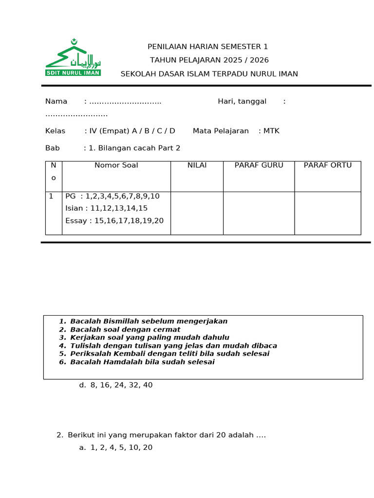 PH MTK Bil Cacah Part 2 | PDF
