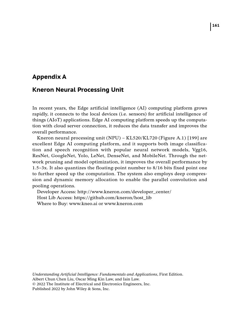Understanding Artificial Intelligence - 2022 - Liu - Appendix A Kneron Neural Processing Unit | PDF