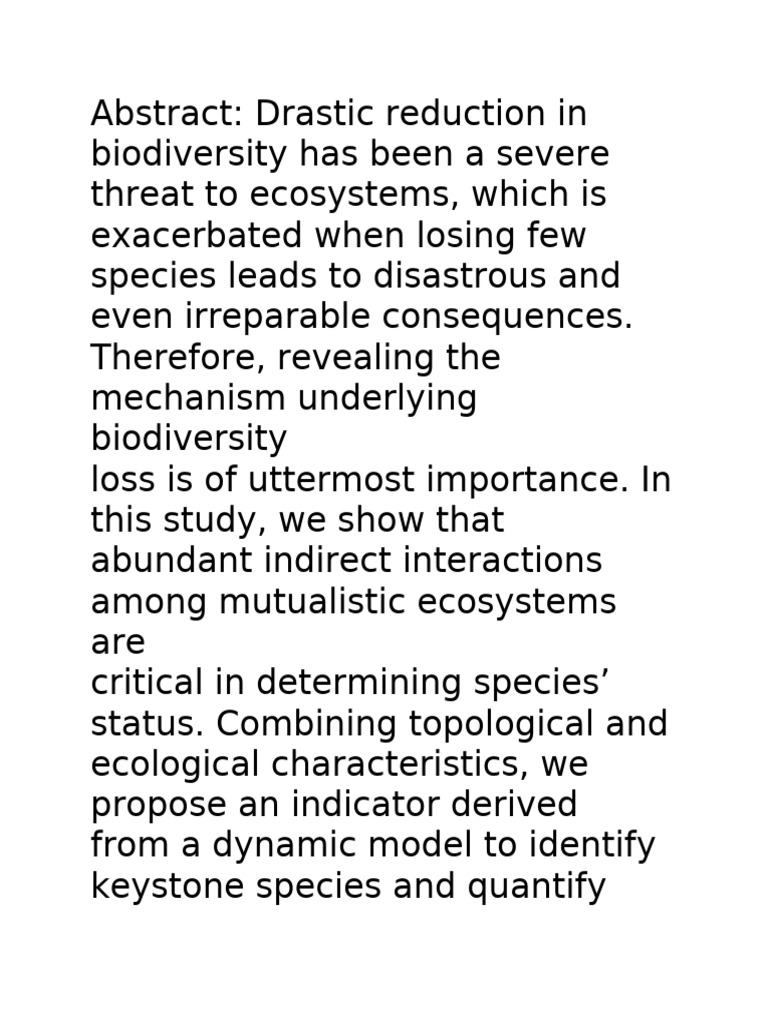 Keystone Species and Biodiversity Loss | PDF | Biodiversity | Ecosystem