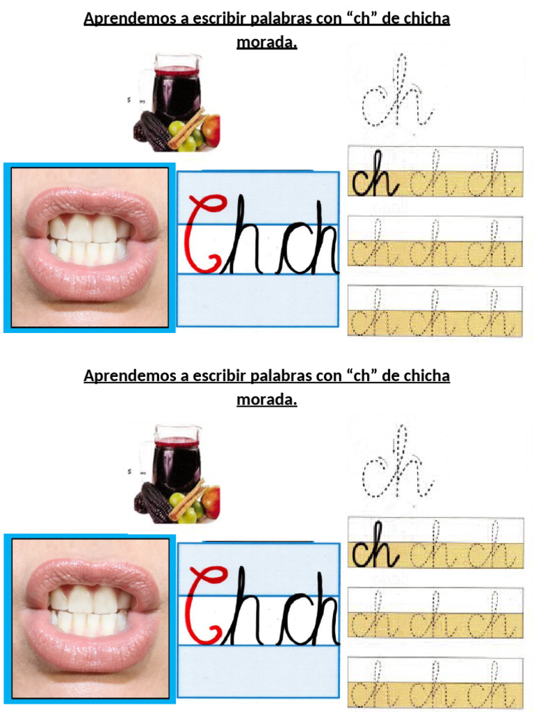 Fichas de lectoescritura con "ch" | PDF