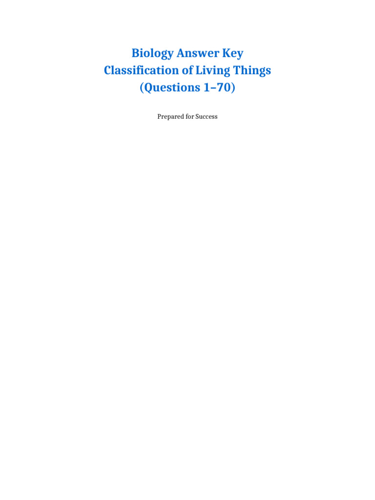 Biology Answer Key Success | PDF | Fungus | Cell (Biology)