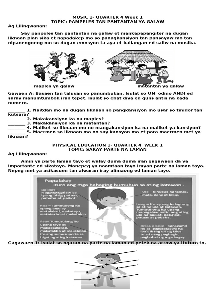 MUSIC PE Q4 w1 | PDF