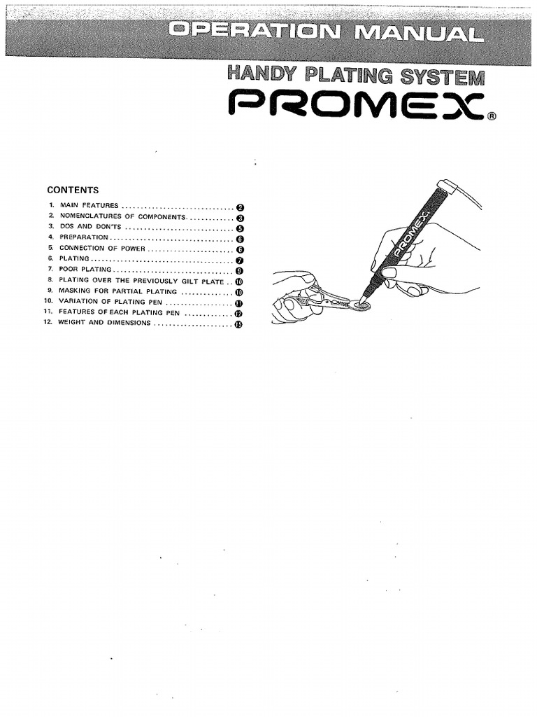 Promex Plating Machine Manual | PDF