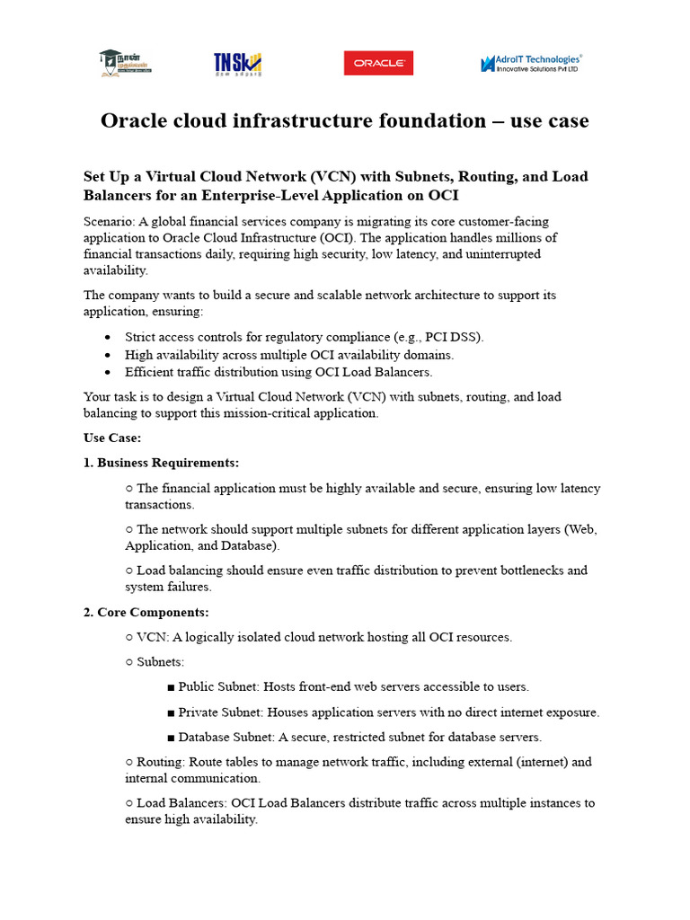 Oracle Cloud Infrastructure Foundation-Use Case | PDF | Cloud Computing ...