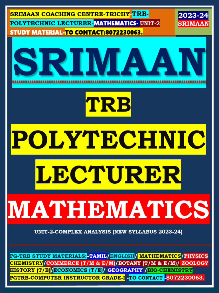 PG-TRB Polytechnic Study Materials 2023 | PDF | Complex Number | Numbers