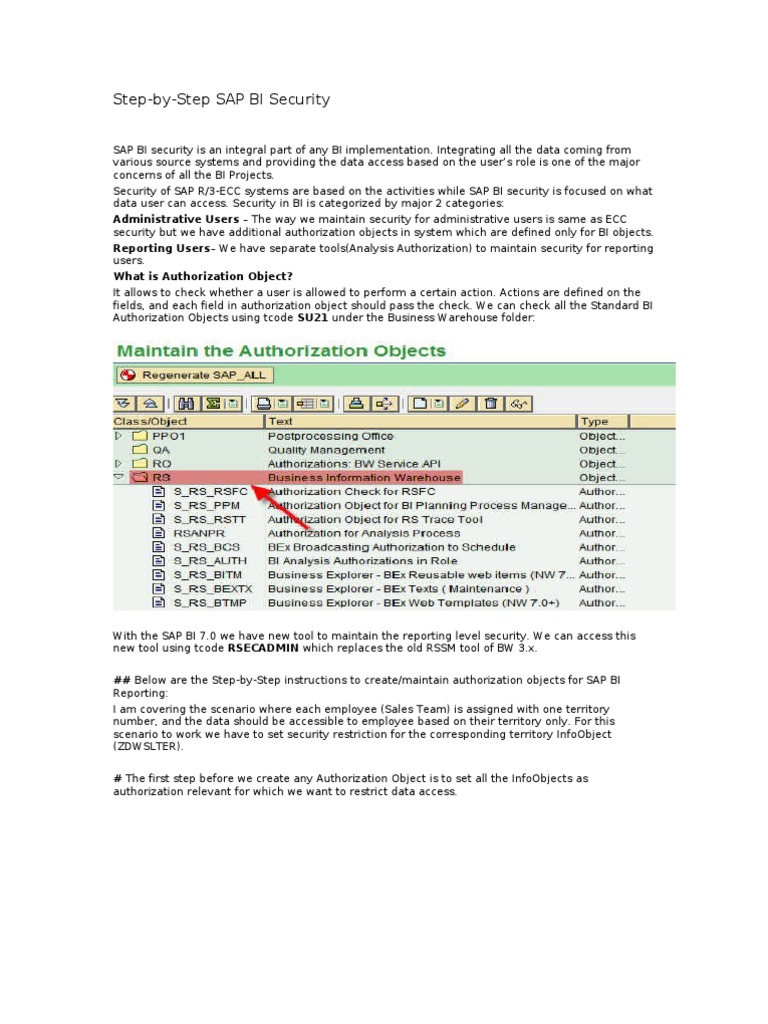 Step by Step Sap Bi Security | PDF | Computers | Technology & Engineering