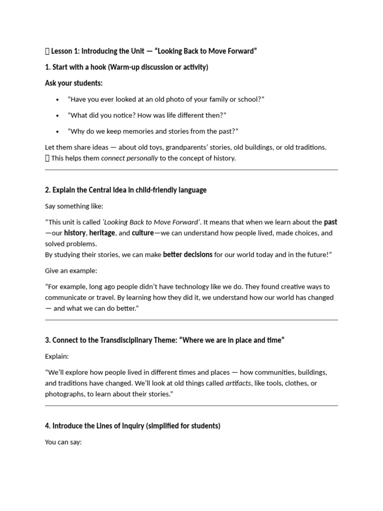 ? Looking Back To Move Forward | PDF | Communication | Lesson Plan