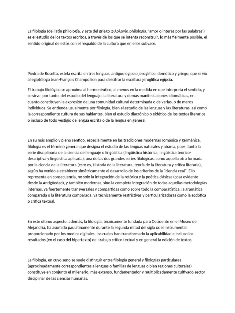 Introducción a la Filología y su Historia | PDF | Filología | Artes del ...