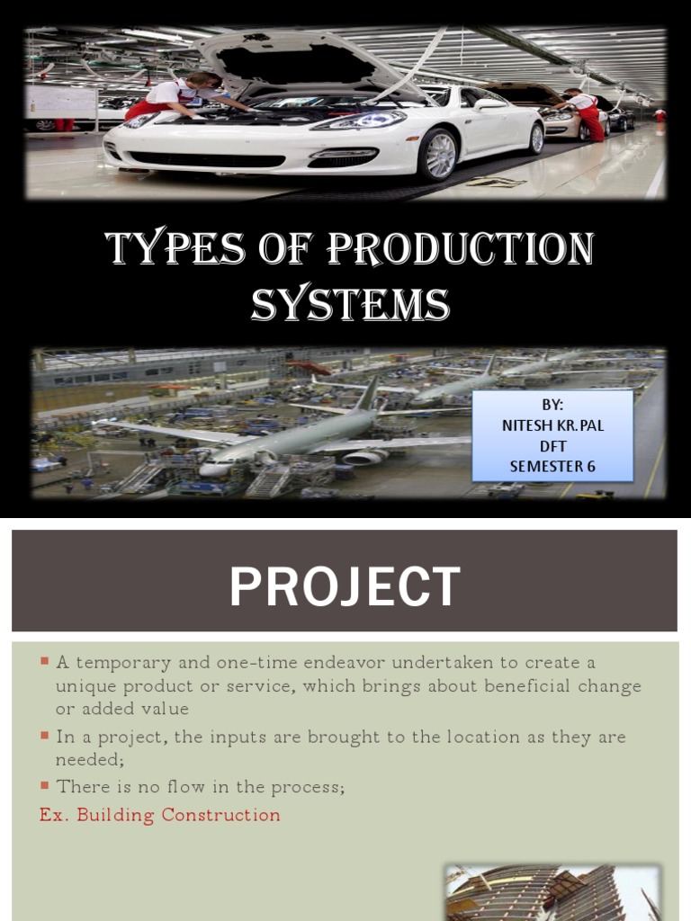 Types of Production Systems: BY: Nitesh KR - Pal DFT Semester 6 | PDF ...