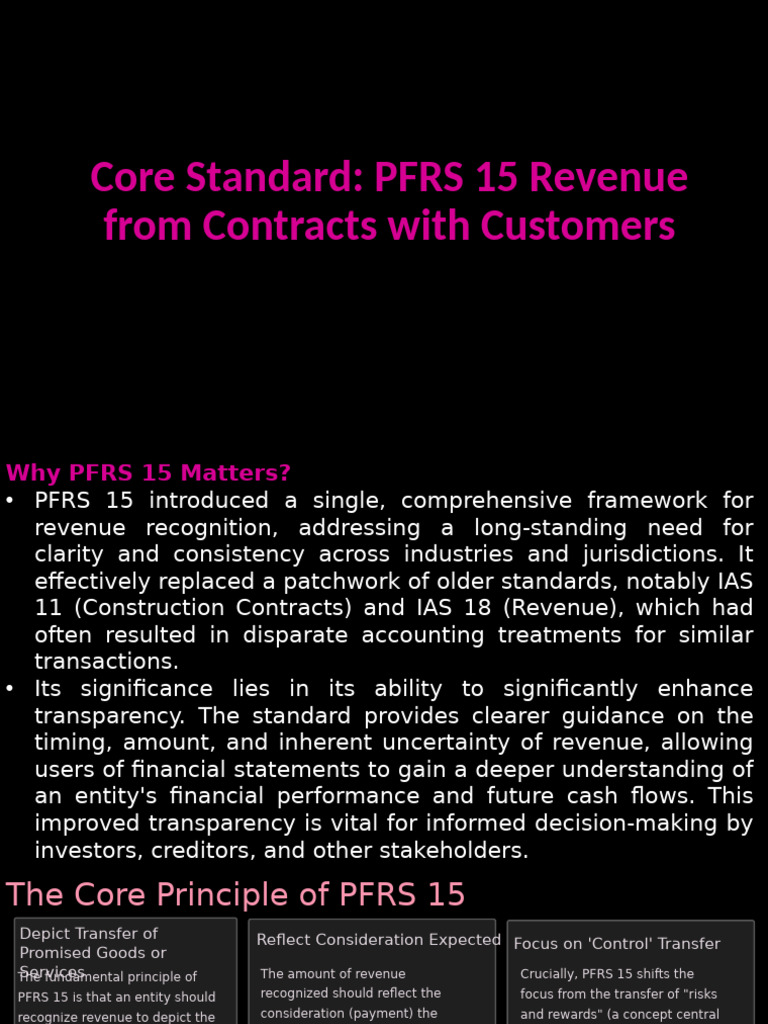 Pfrs 15 Revenue From Contract With Customers 1 | PDF | International ...