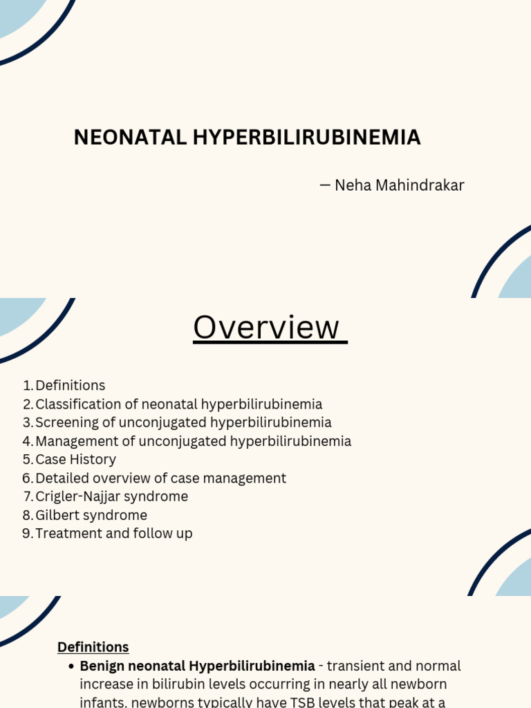 Neonatal Hyperbilirubinemia Overview | PDF | Diseases And Disorders ...