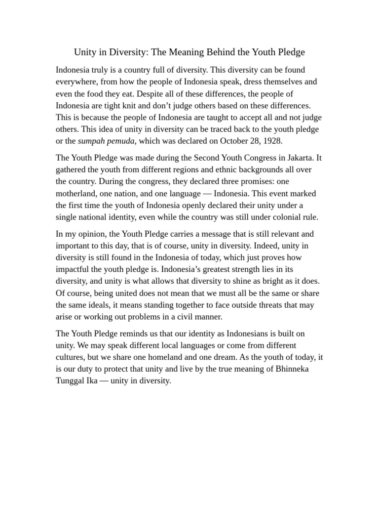 The Meaning Behind The Youth Pledge | PDF