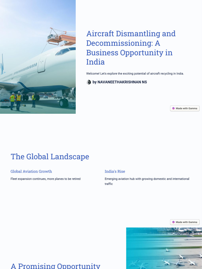 Aircraft Dismantling and Decommissioning A Business Opportunity in India | PDF | Recycling ...