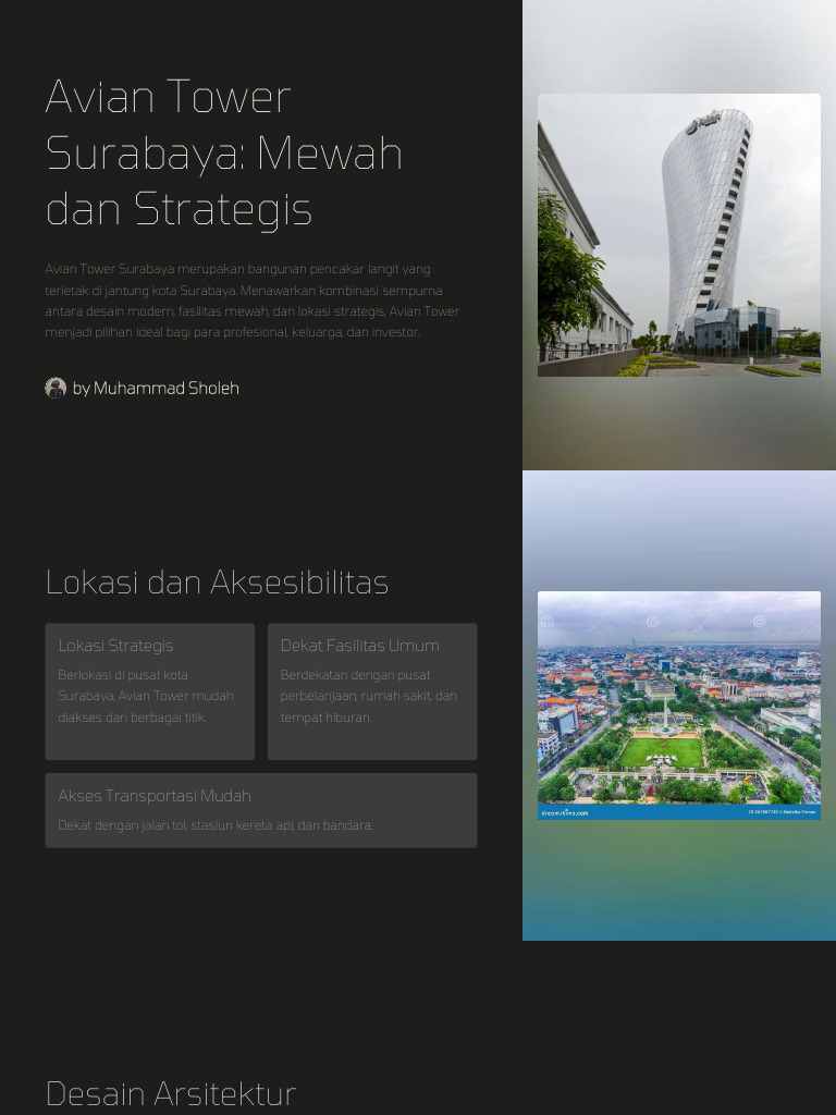 Avian Tower: Hunian Mewah Surabaya | PDF