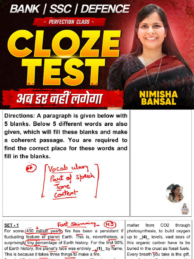 Cloze Test With Annotation 15th Oct | PDF