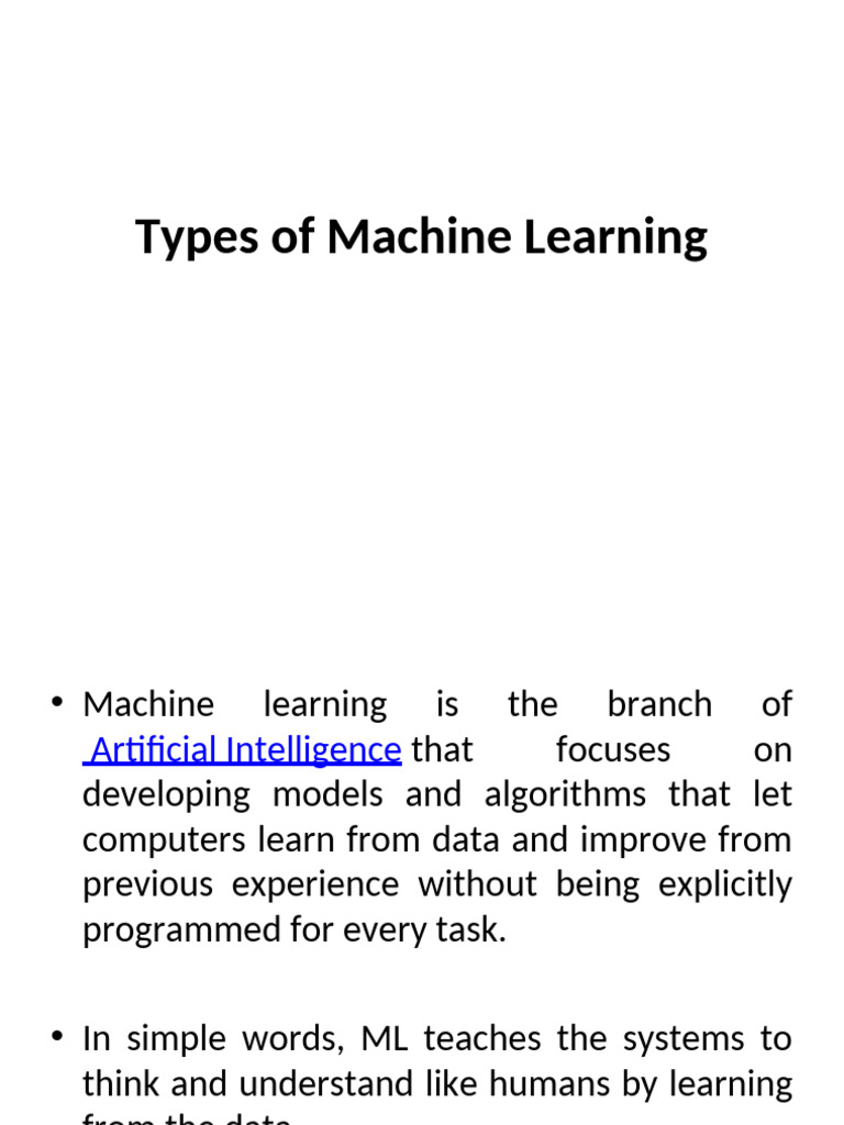 Types of Machine Learning | PDF | Machine Learning | Statistical ...