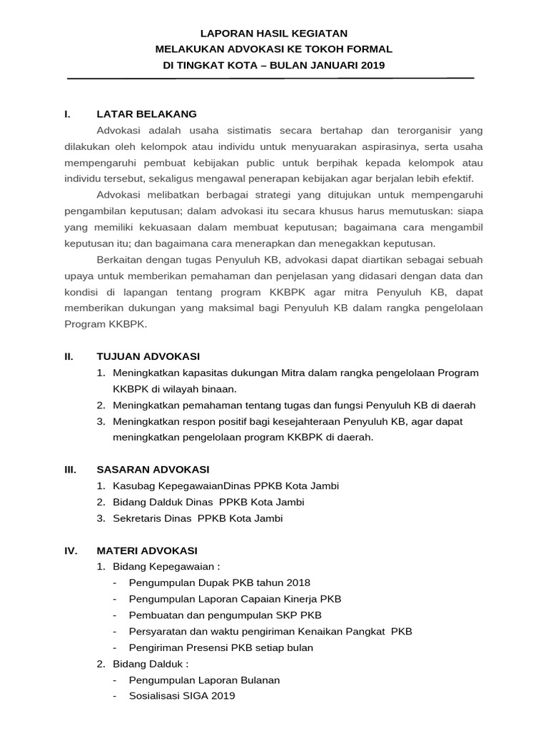 Dupak Sem1_2019 Ahli Madya_Contoh Bukti Fisik_Advokasi Tokoh Formal Kab_Laporan Advokasi Tokoh ...