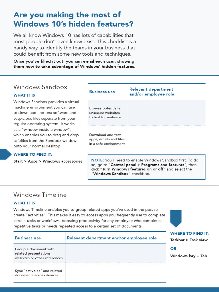 Unlock Windows 10's Hidden Features | PDF | Windows 10 | Microsoft Windows